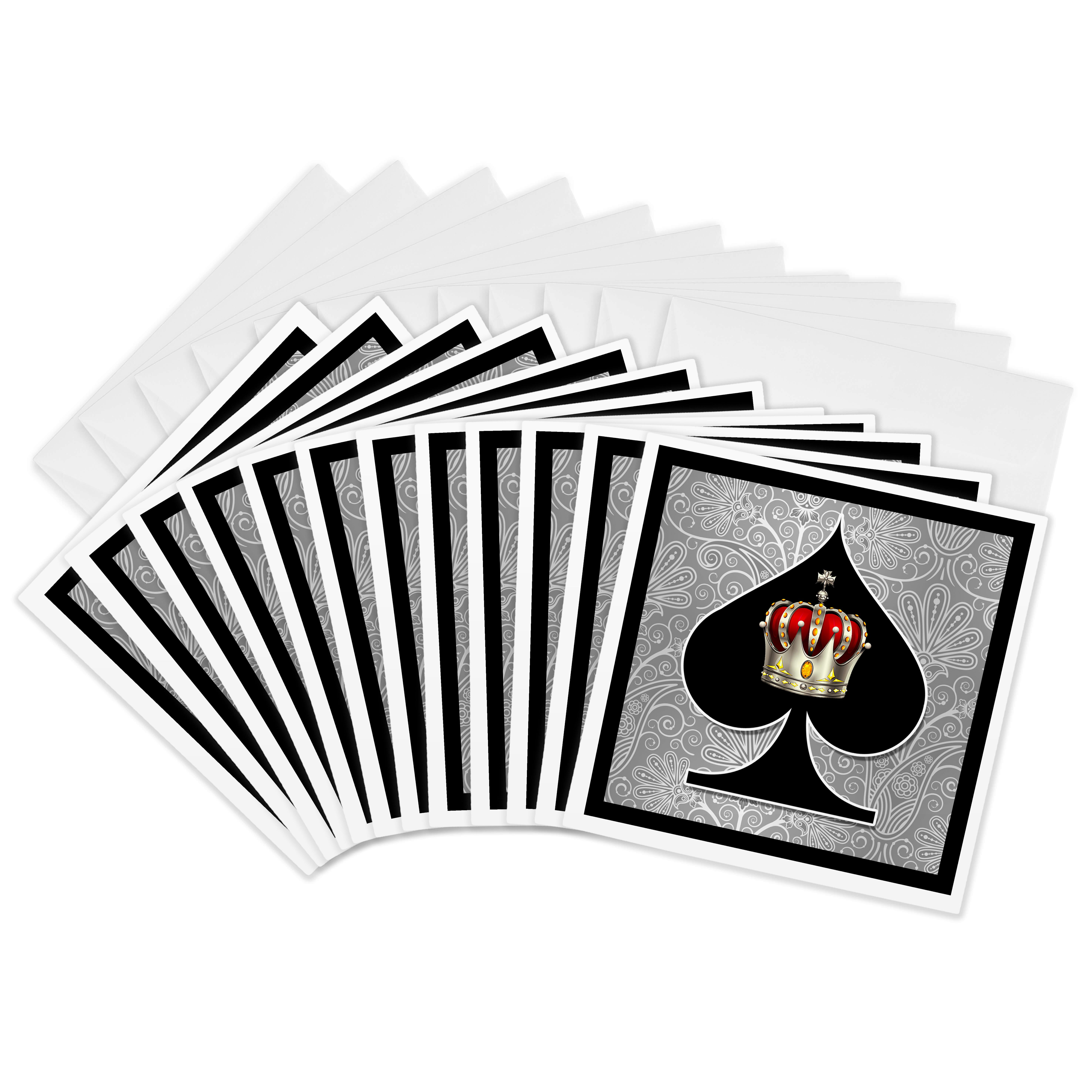 3drose, Queen of Spades Crown Inside a Black Spade Card Game Lover, 12 ...