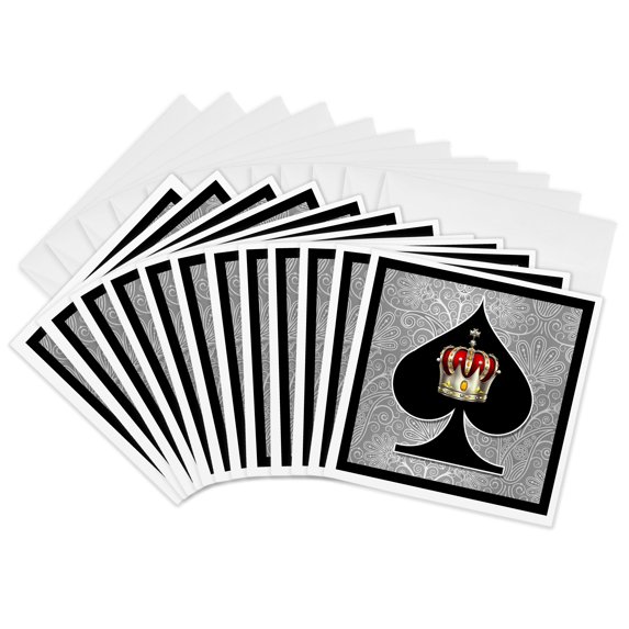 3drose, Queen of Spades Crown Inside a Black Spade Card Game Lover, 12 ...
