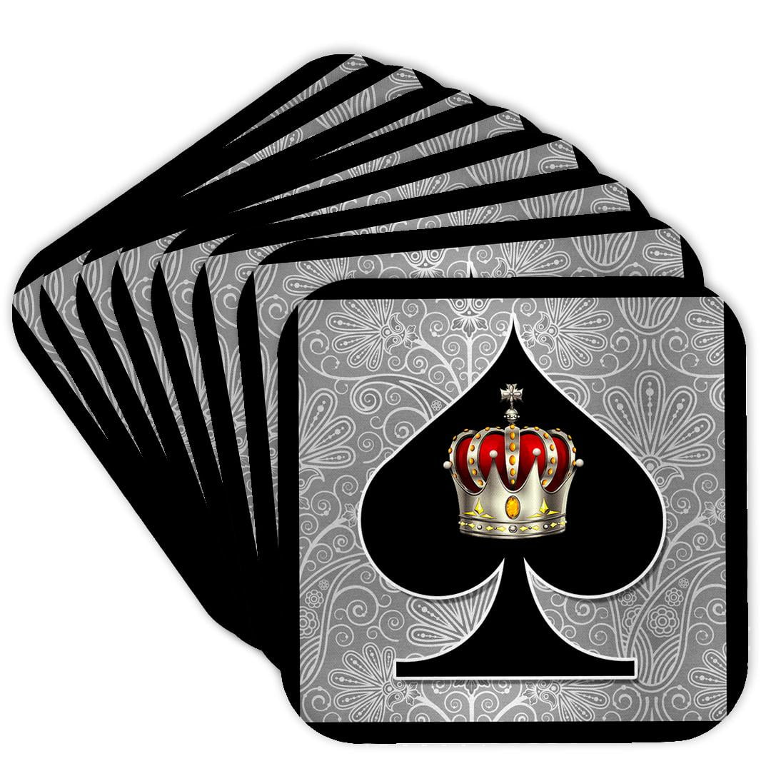 3drose, Queen of Spades Crown Inside a Black Spade Card Game Lover, Set ...