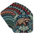 3drose, Raccoon William Morris Style Woodland Botanical Red Floral ...