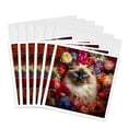 3drose, Ragdoll Cat with Floral Background, 6 Greeting Cards with ...