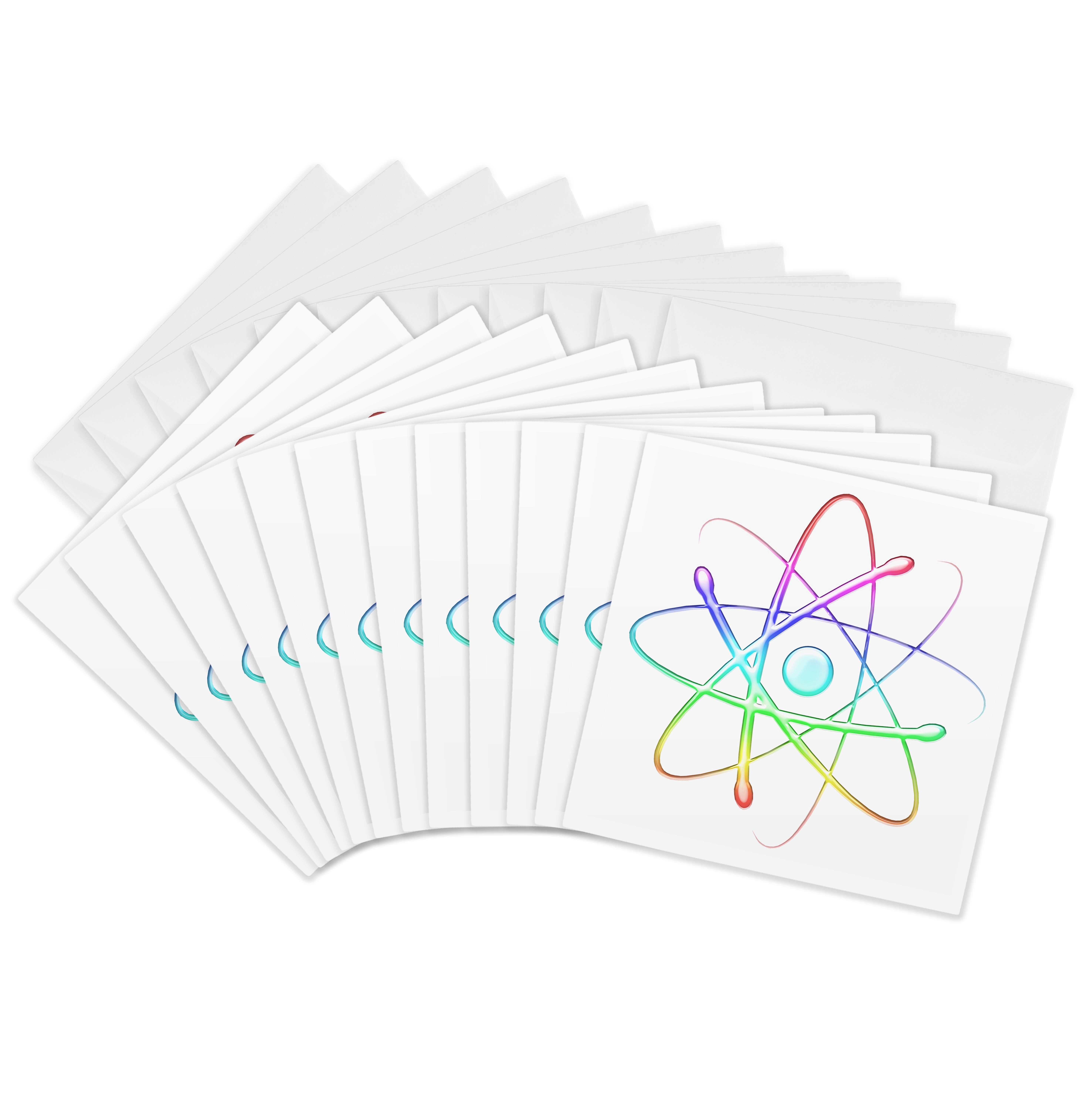 3drose, Rainbow Atom Symbol, 12 Greeting Cards with Envelopes - Walmart.com