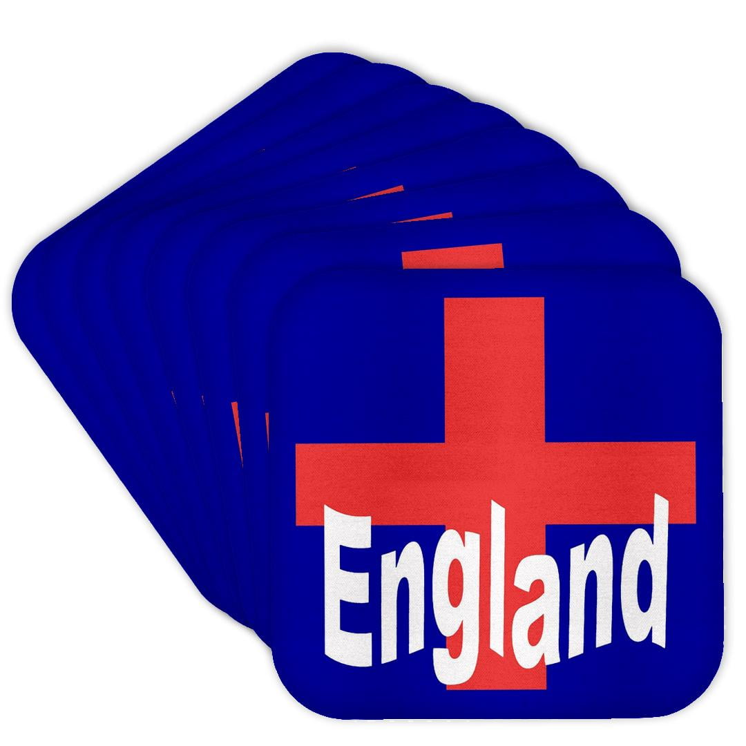 3drose, Red Cross of St George and England Text in White, Set of 8 ...