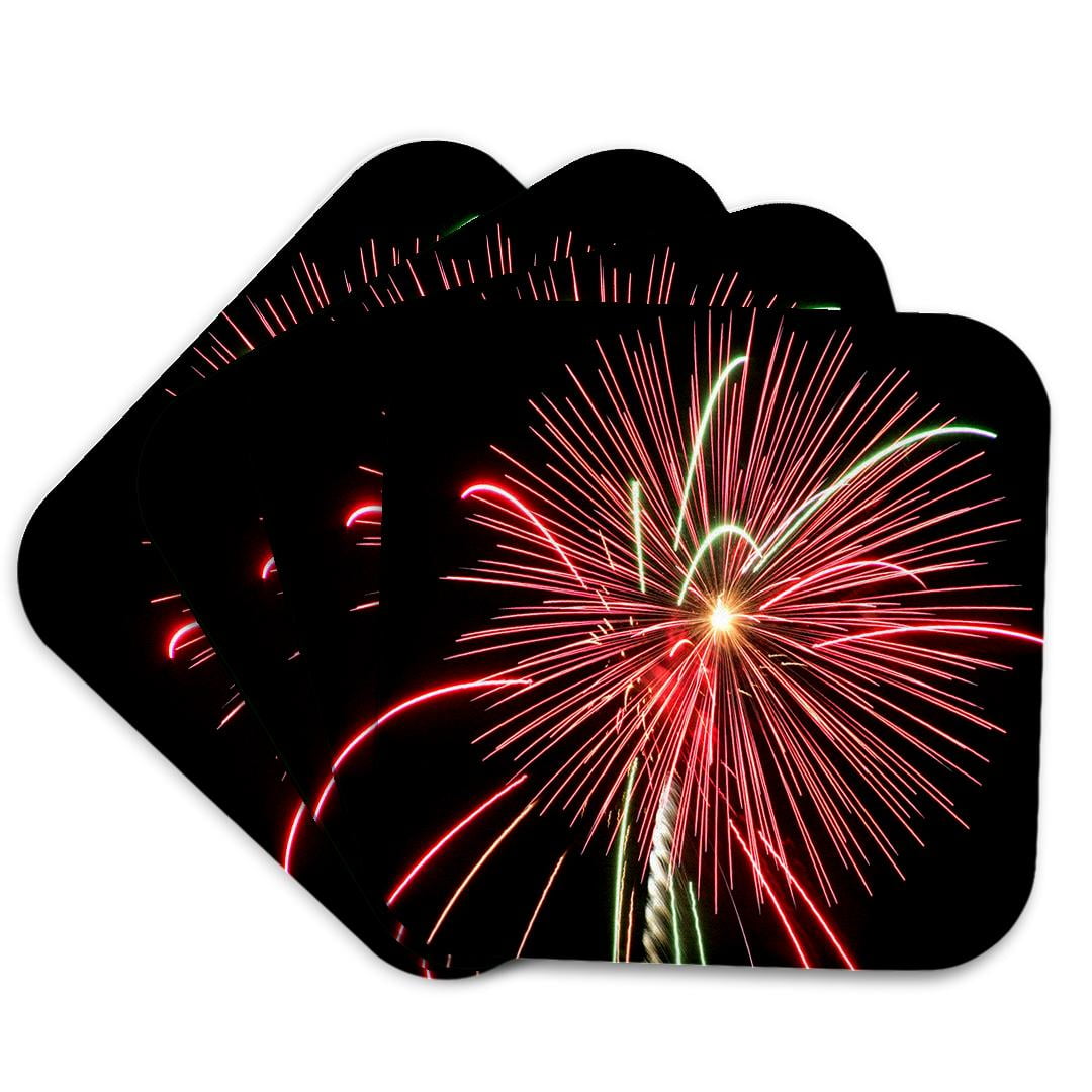 3drose, Red Fireworks, Set of 4 Coasters - Cork - Walmart.com