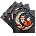 3drose, Red Fox Sits on a Crescent Moon Colorful Art. Magical Gift ...