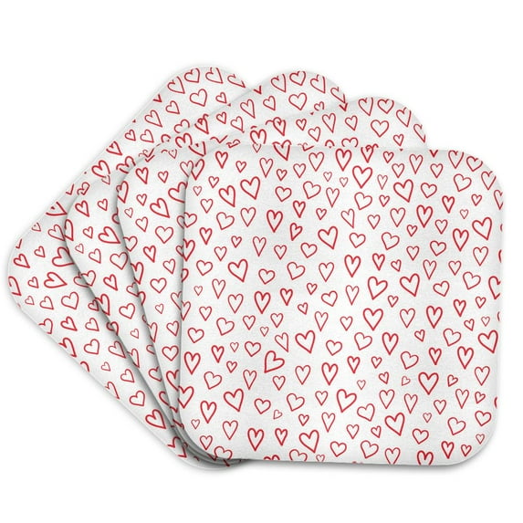 3drose, Red Hearts, Set of 4 Coasters - Cork - Walmart.com