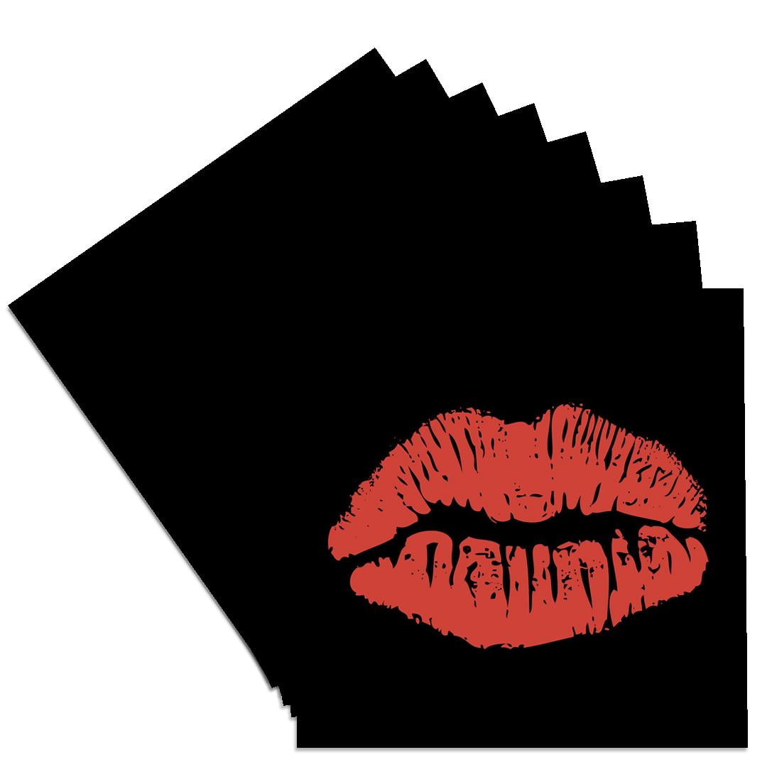 3drose, Red Lips Picture, Set of 8 Ceramic Tile Coasters - Walmart.com