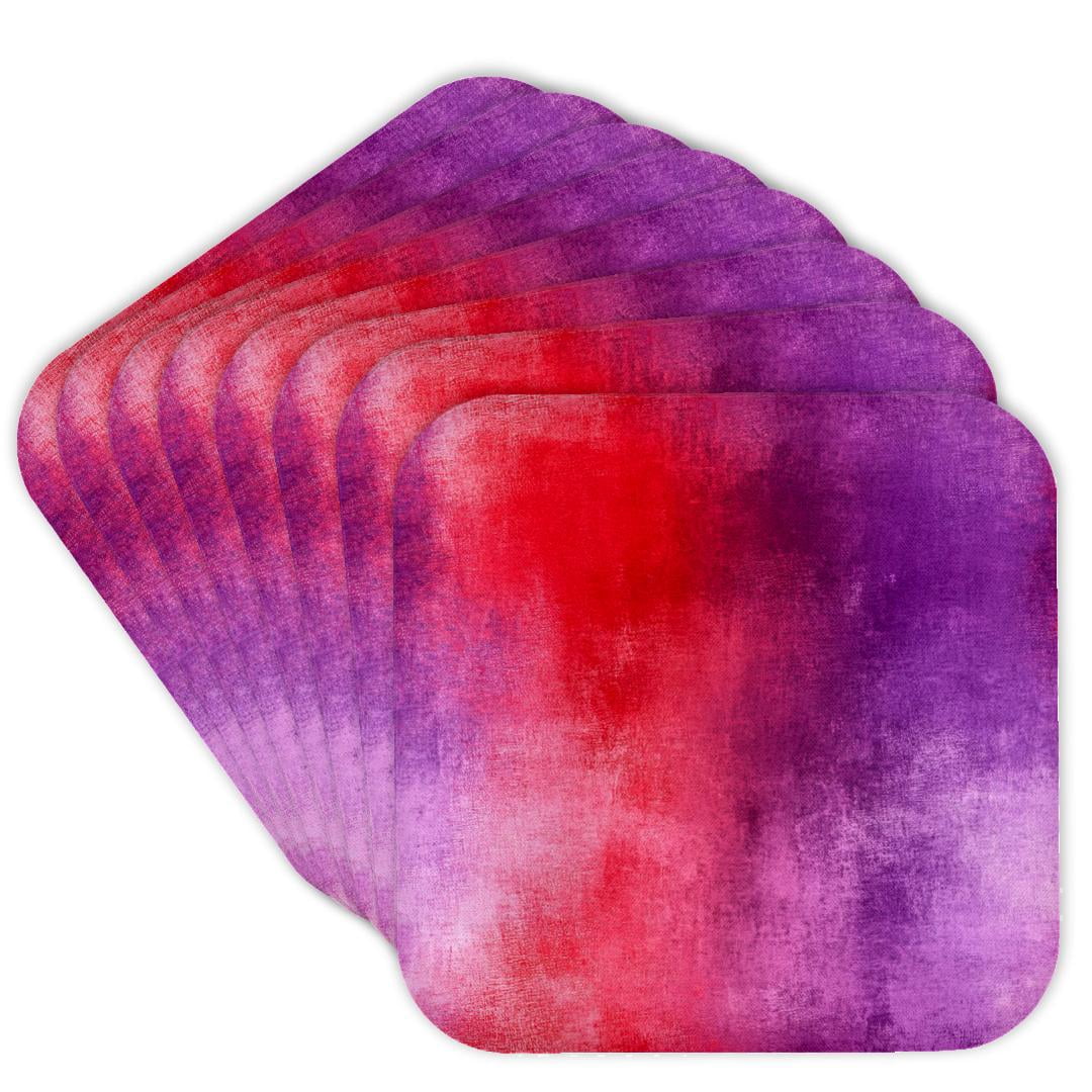 3drose, Red and Blue Image of Paint Abstract, Set of 8 Coasters - Cork ...