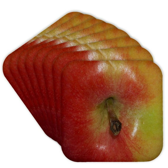 3drose, Red and Yellow Apple Stem, Set of 8 Coasters - Cork - Walmart.com