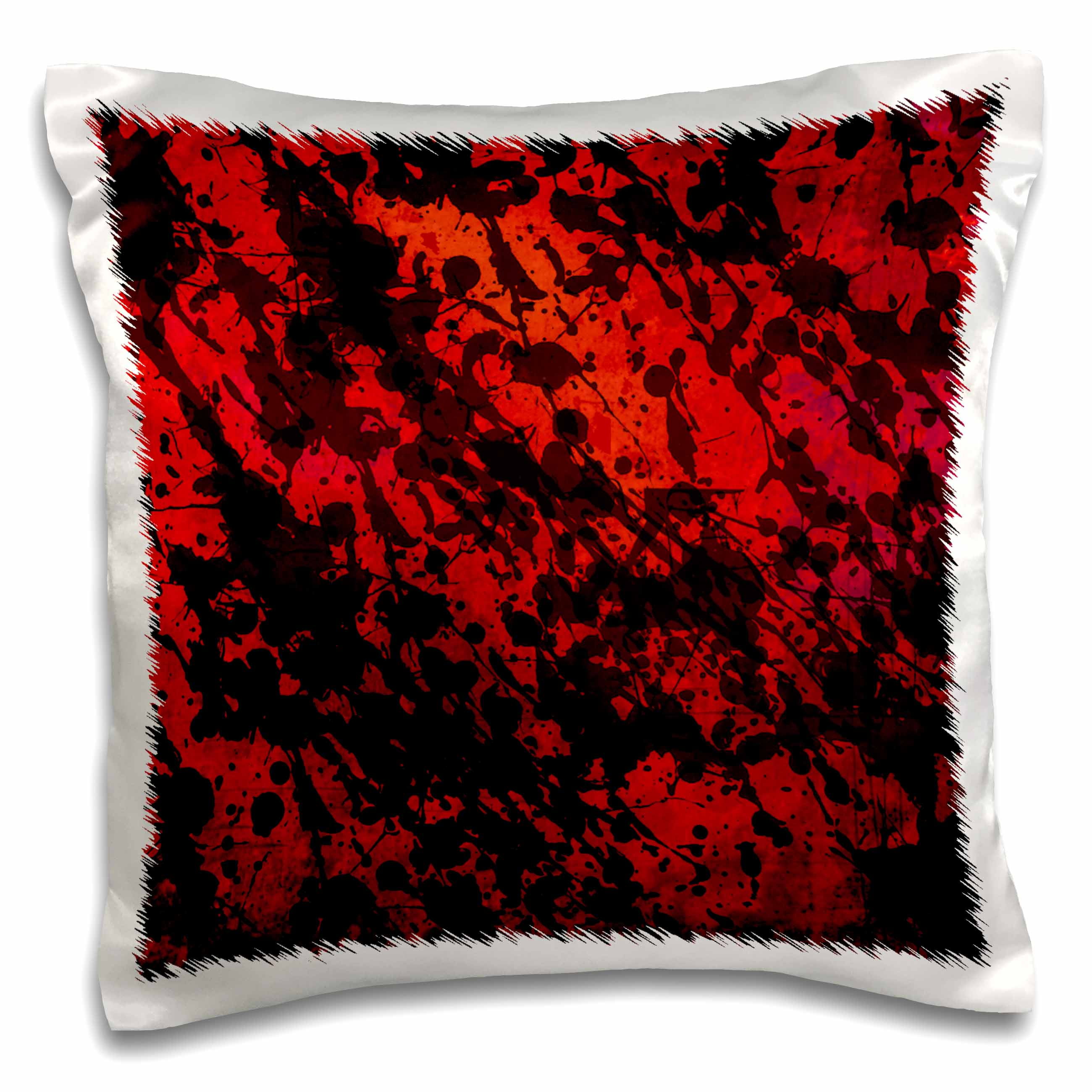 3drose, Red with Black Ink Splatter, 16x16 inch Pillow Case - Walmart.com