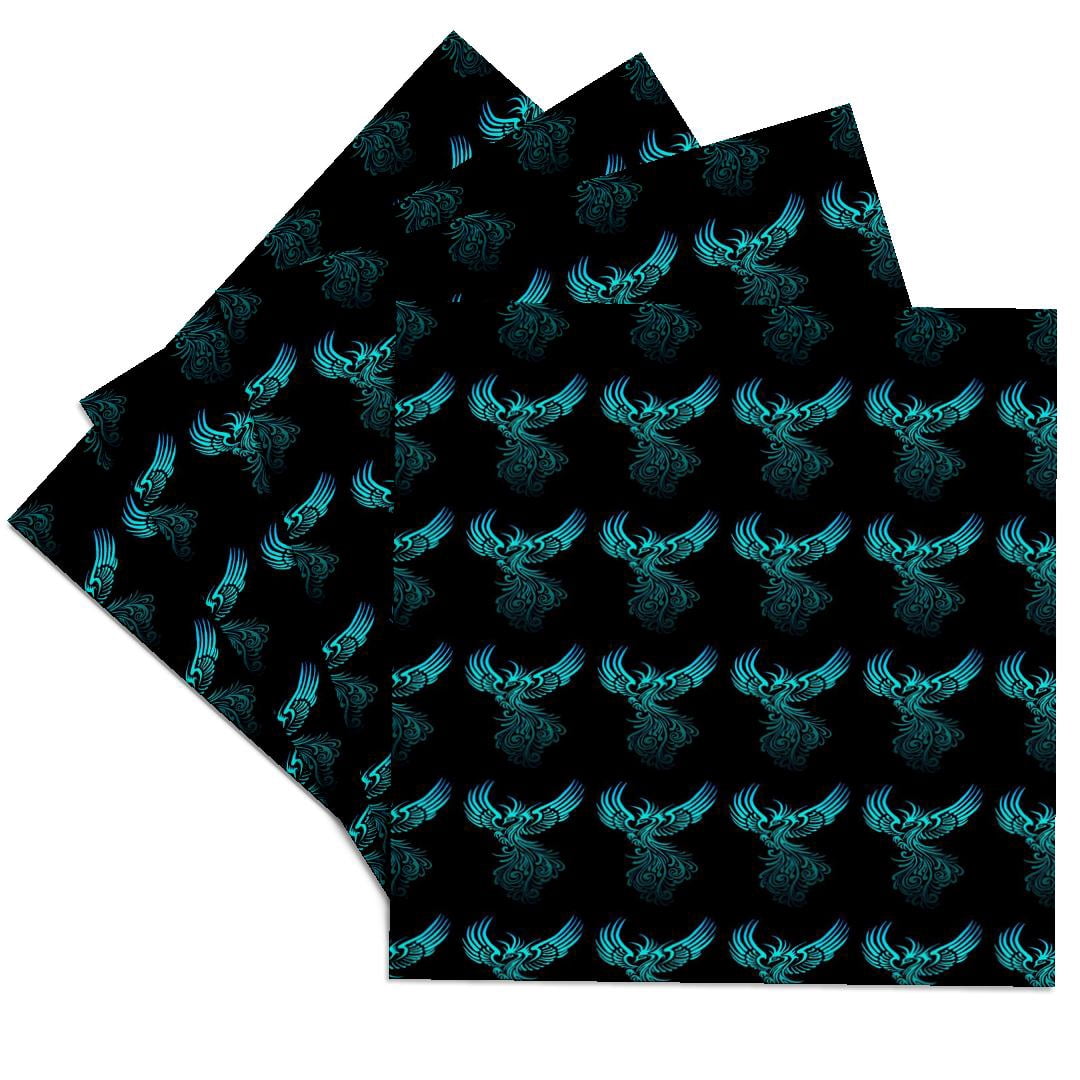 3drose, Repeat Pattern Rising from the Ashes Phoenix Blue Aqua Ombre ...