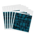 3drose, Retro Modern Mid Century Black Rectangle Design on Deep Teal, 6 ...