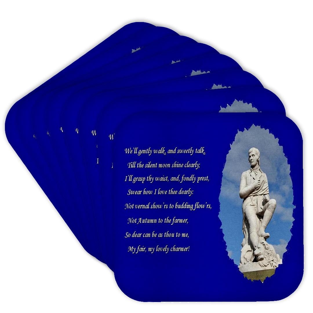 3drose, Robert Burns 1759–1796 Poems and Song, Set of 8 Coasters - Cork ...