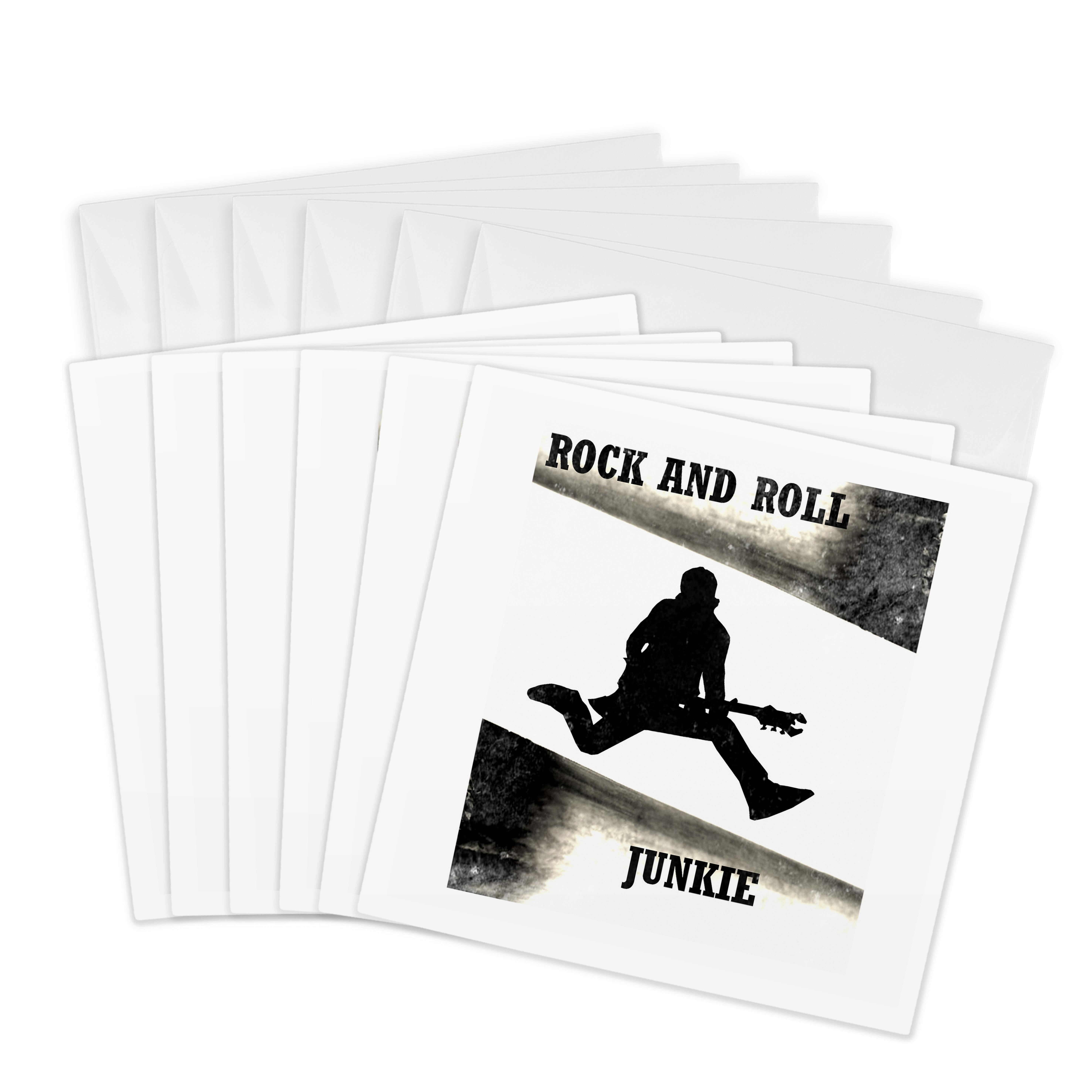 3drose, Rock and Roll Junkie, 6 Greeting Cards with Envelopes - Walmart.com