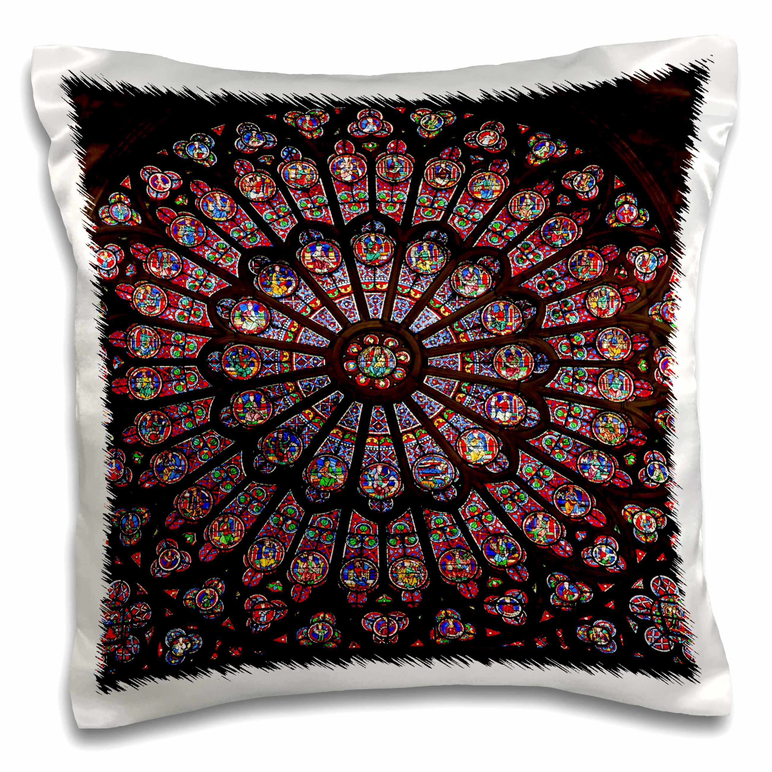 3drose, Rose Window, Notre Dame, Paris, France., 16x16 inch Pillow Case ...