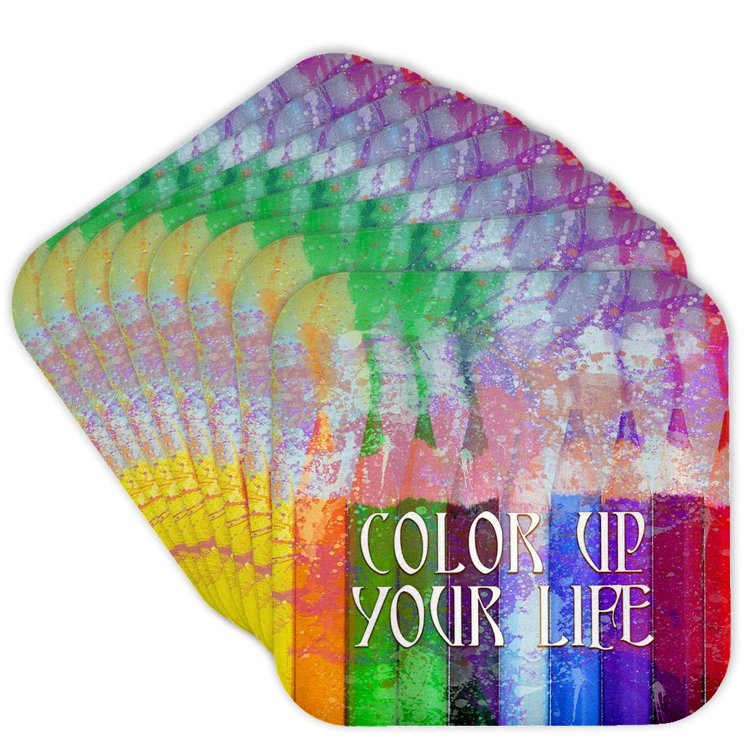 3drose, Row of Colorful Pencils. Watercolor Paint. Color up Your Life ...