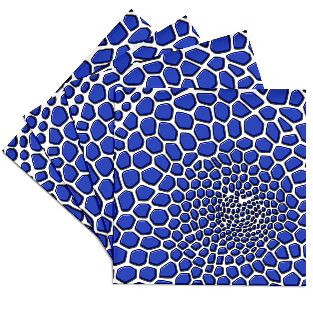 3drose, Royal Blue Organic Abstract- Flat, Non Embossed Image, Set of 4 ...