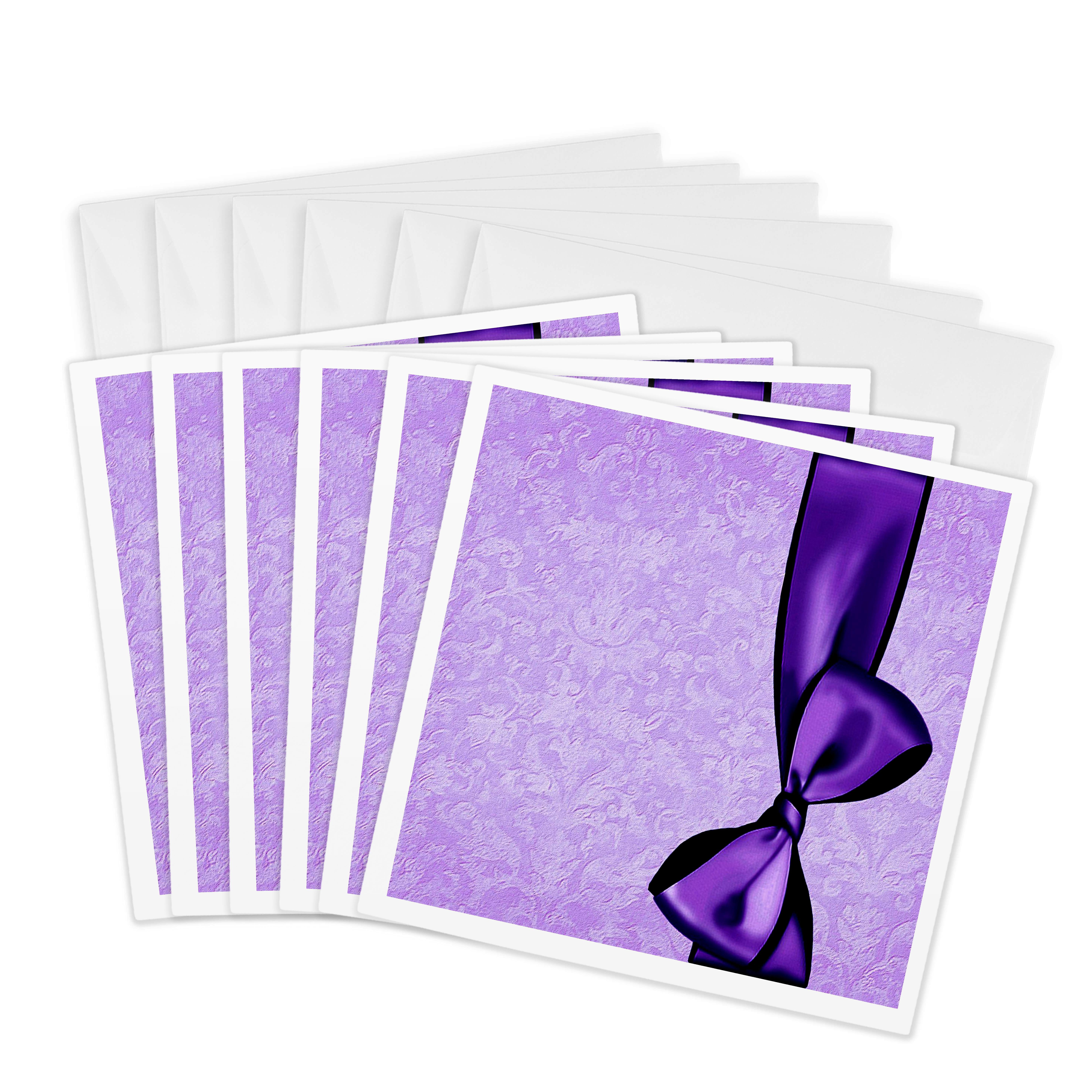 3drose, Royal Purple Faux Satin Bow on Lavender Grunge Damask ...