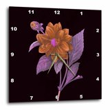 3drose, Rust Red Flower with Lavender Stem on Purple-black Background ...