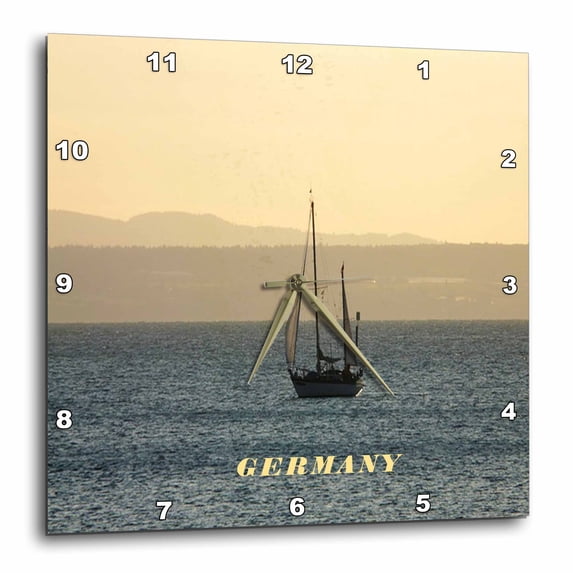 3drose, Sailboat on Lake Constance Germany, 15x15 Wall Clock - Walmart.com