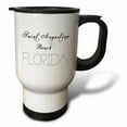 3drose, Saint Augustine Beach, Florida. Black Text on White, 14oz Stainless Steel Travel Mug ...