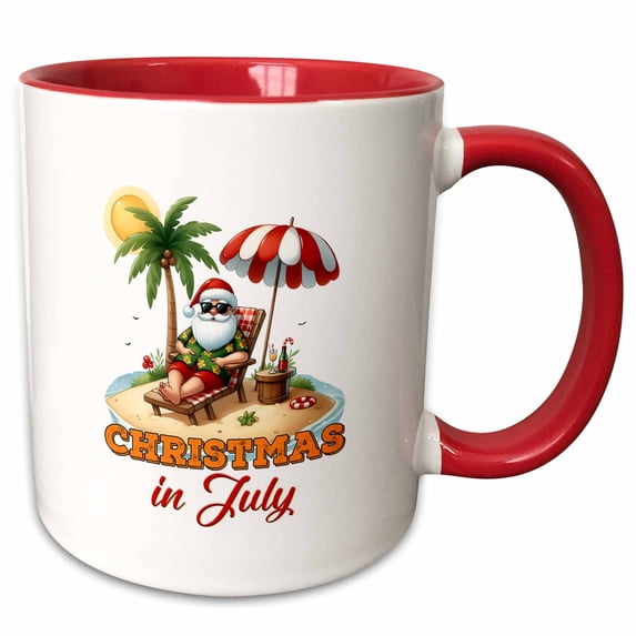 3drose, Santa Rests in a Beach Chair. Sand and Sea. Christmas in July ...