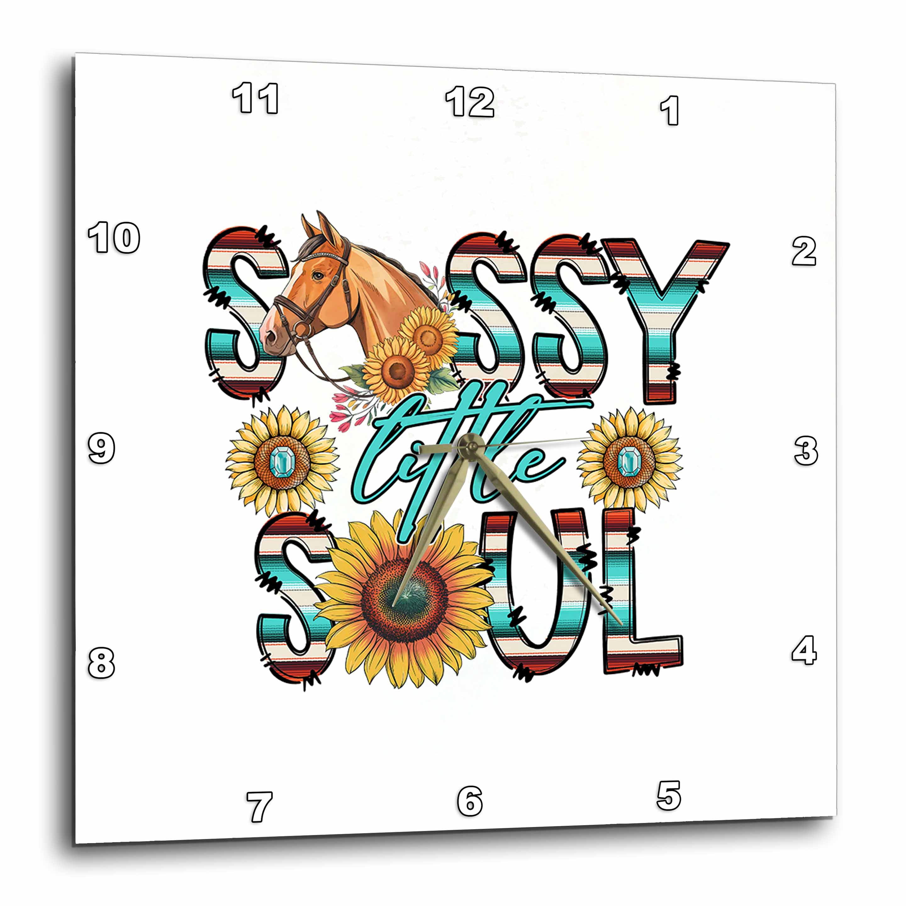 3drose, Sassy Little Soul Text, a Horse Head and Sunflowers, Artsy Gift ...