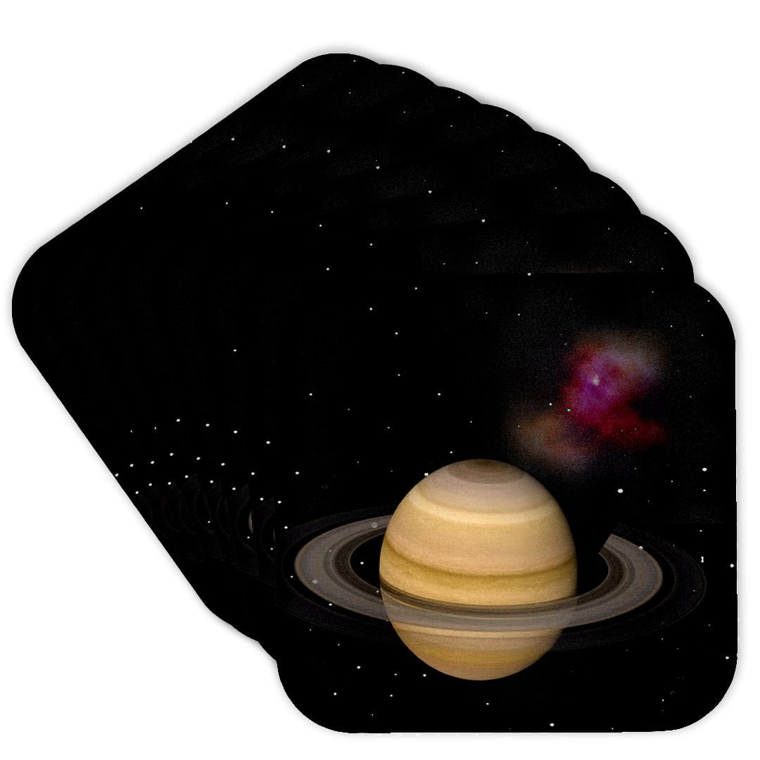 3drose, Saturn with Its Rings and Space Dust in a View as We Approach ...