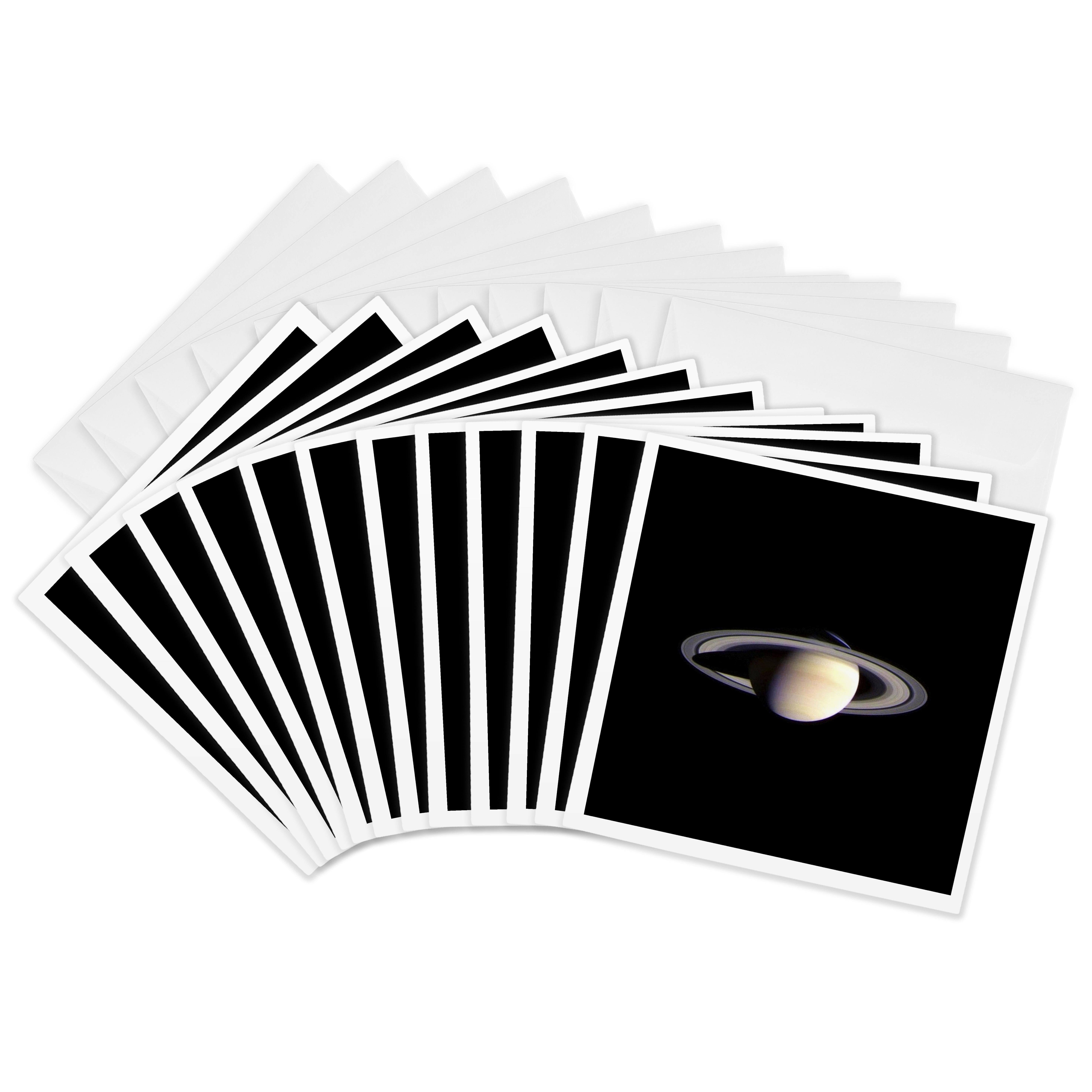 3drose, Saturn with Rings in Space, 12 Greeting Cards with Envelopes ...