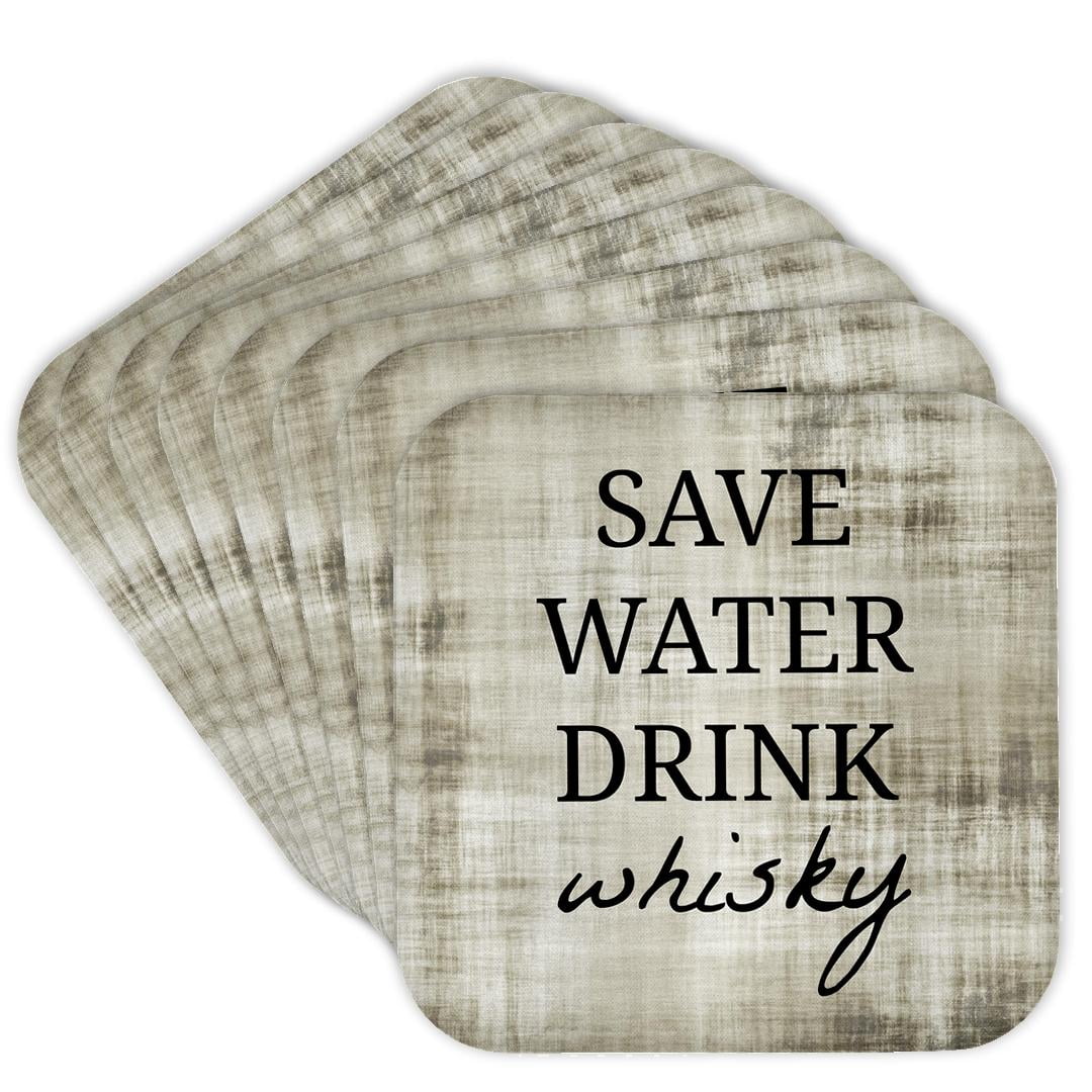 3drose, Save Water Drink Whisky, Set of 8 Coasters - Cork - Walmart.com