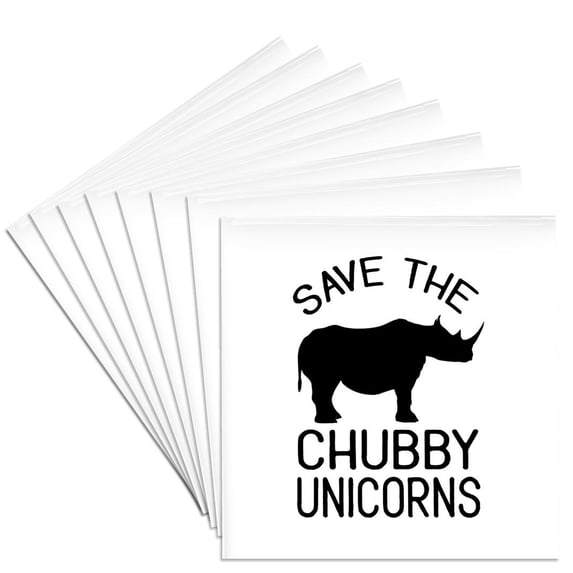 3drose, Save the Chubby Unicorns with Rhino. Black on White Background ...