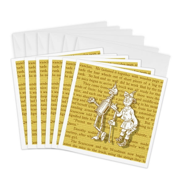 3drose, Scarecrow and Tin Woodman over Yellow Brick Road Pattern and ...