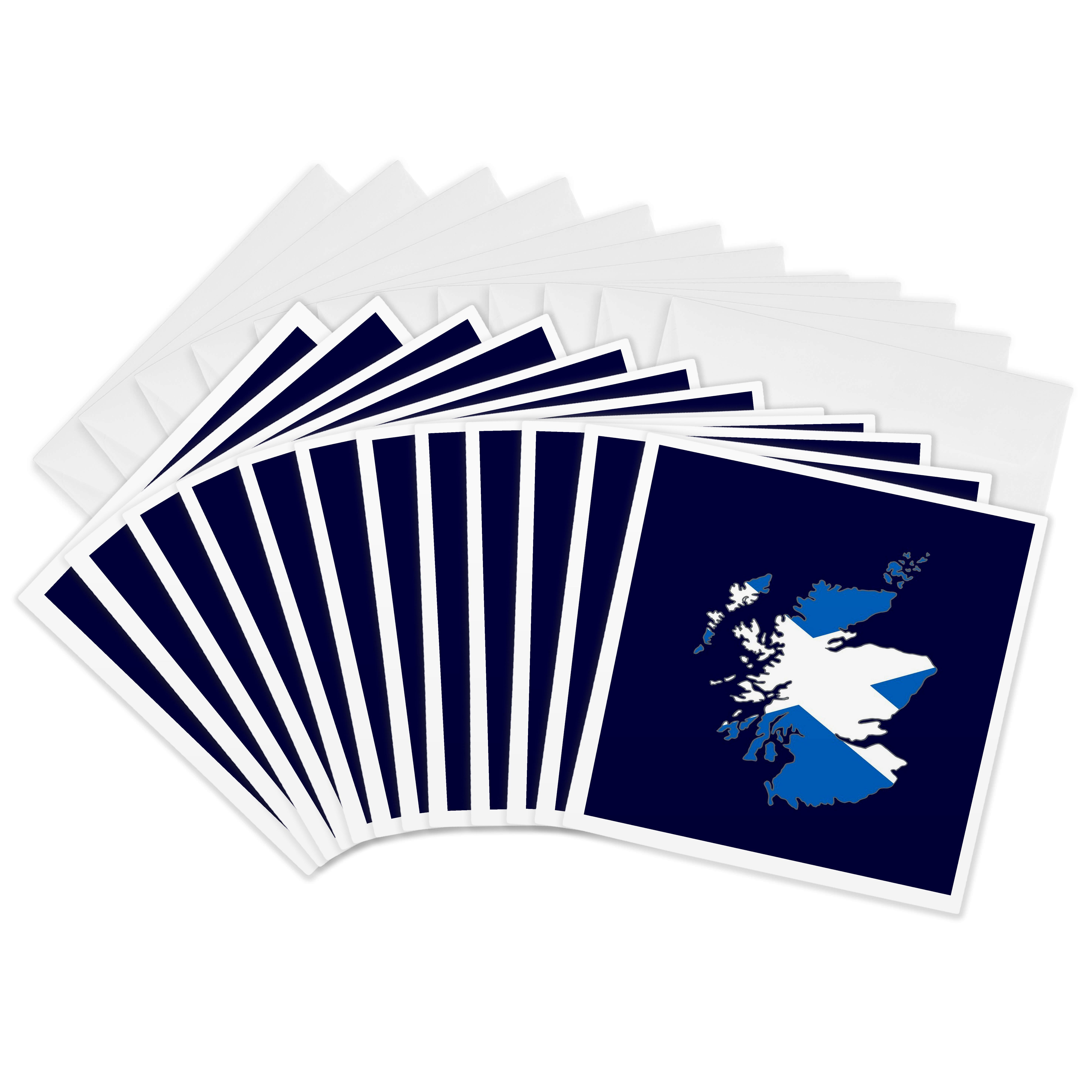 3drose, Scotland Rugby Fan Saltire Flag Map, 12 Greeting Cards with ...