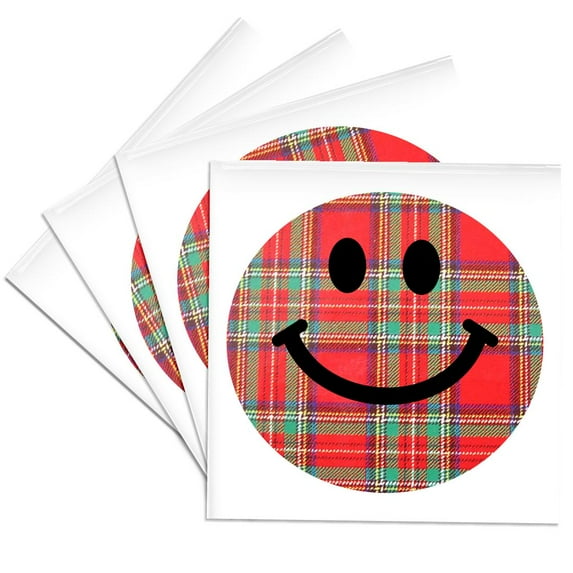 3drose, Scottish Tartan Smiling Face - Red and Green Plaid Happy Face ...