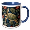 3drose, Sea Turtle William Morris Style Nautical Sea Life Ocean Blue ...