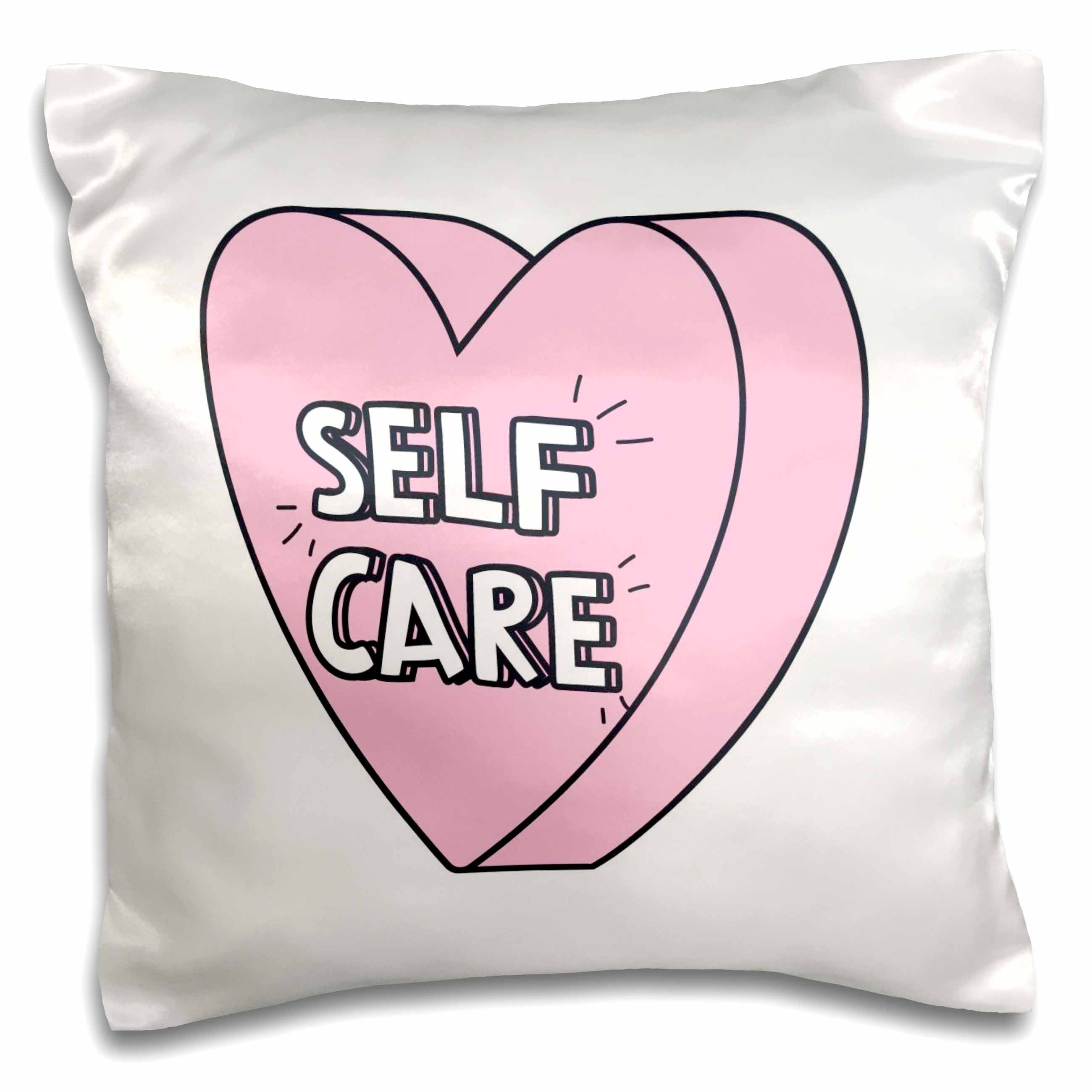 3drose, Self Care 3d Pink Heart Mental Health Awareness Quotes, 16x16 ...