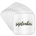 3drose, Septemer - Typography Text, Set of 8 Coasters - Cork - Walmart.com