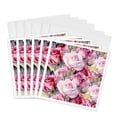3drose, Shades of Pink Roses Pattern, 6 Greeting Cards with Envelopes ...