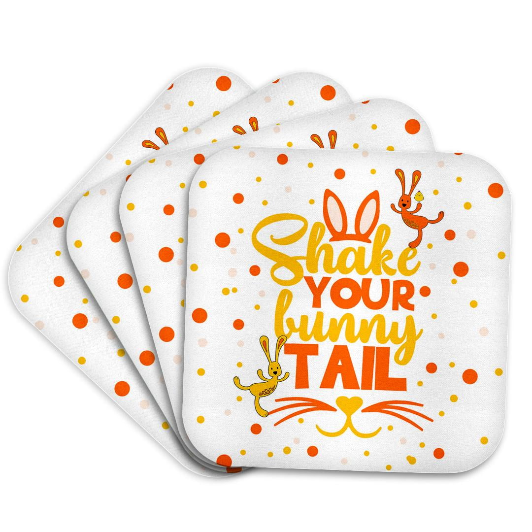 3drose, Shake Your Bunny Tail Fun Typography in Orange and Yellow with ...