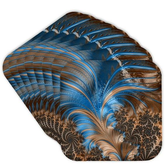 3drose, Shimmering Abstract Fractal Design in Blue and Copper Colors ...