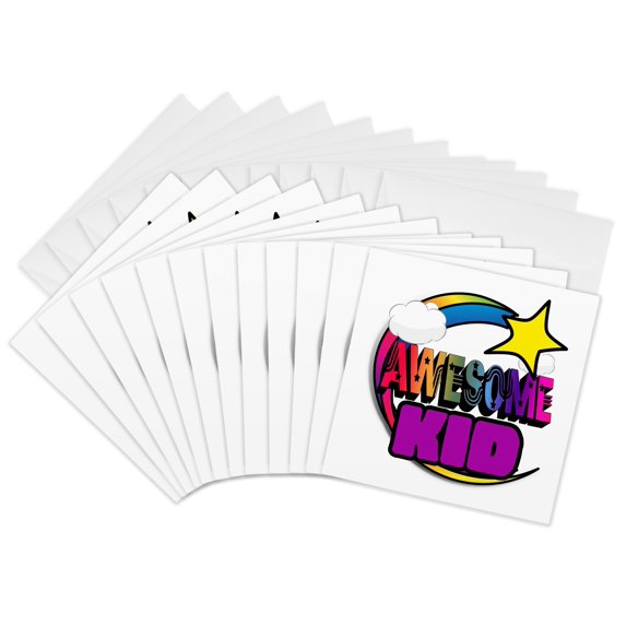 3drose, Shooting Star Rainbow Awesome Kid, 12 Greeting Cards with ...