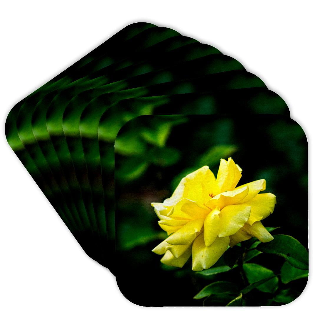 3drose, Side View of a Yellow Rose Flower, Bright Green Background, Set ...