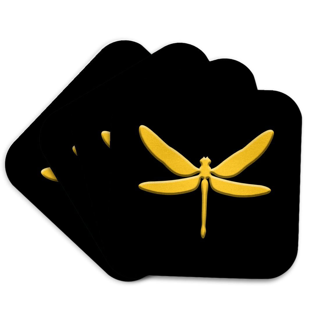 3drose, Silhouette Image of a Dragon Fly Insect. Yellow on Black. Funny ...