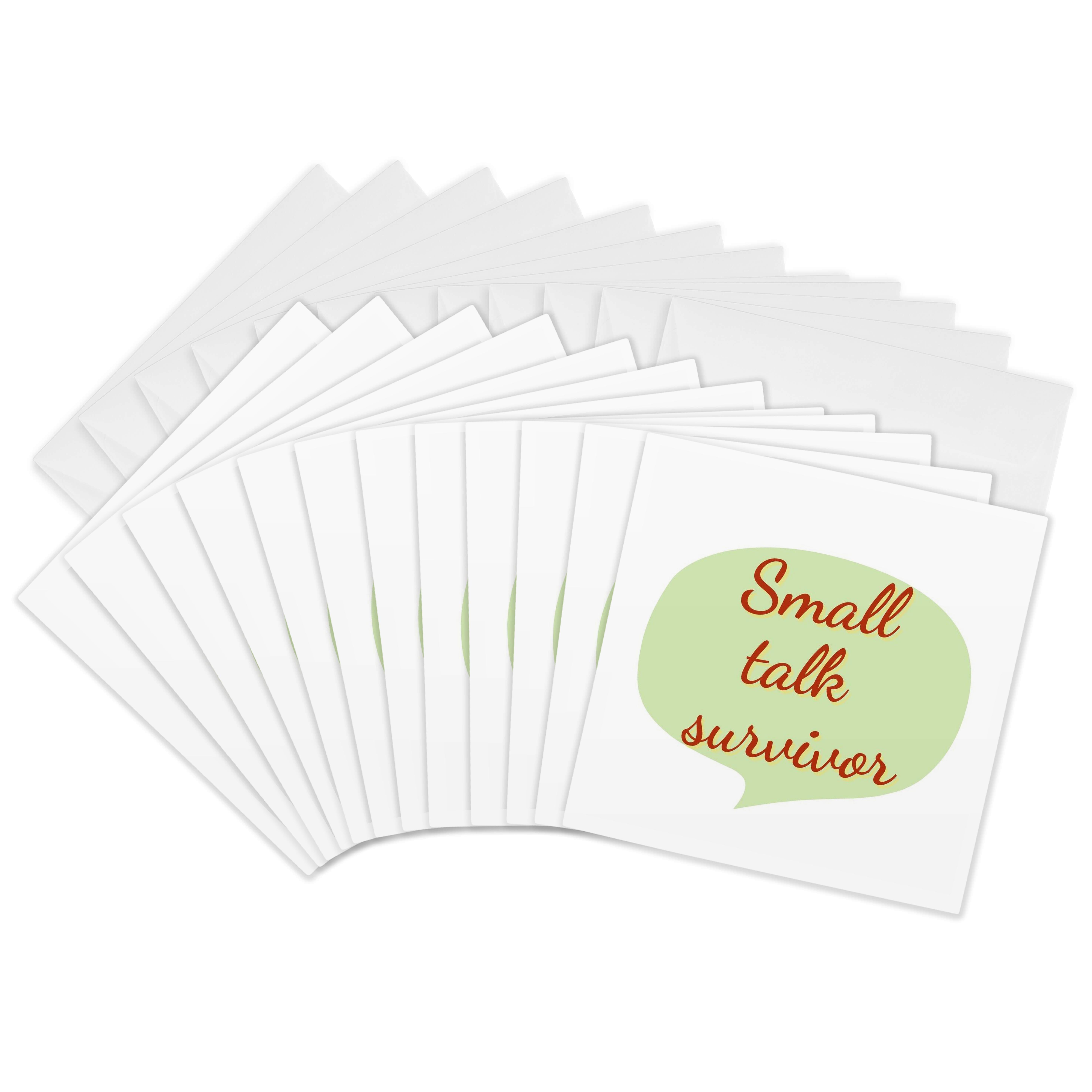 3drose, Simple Text of Small Talk Survivor, 12 Greeting Cards with ...