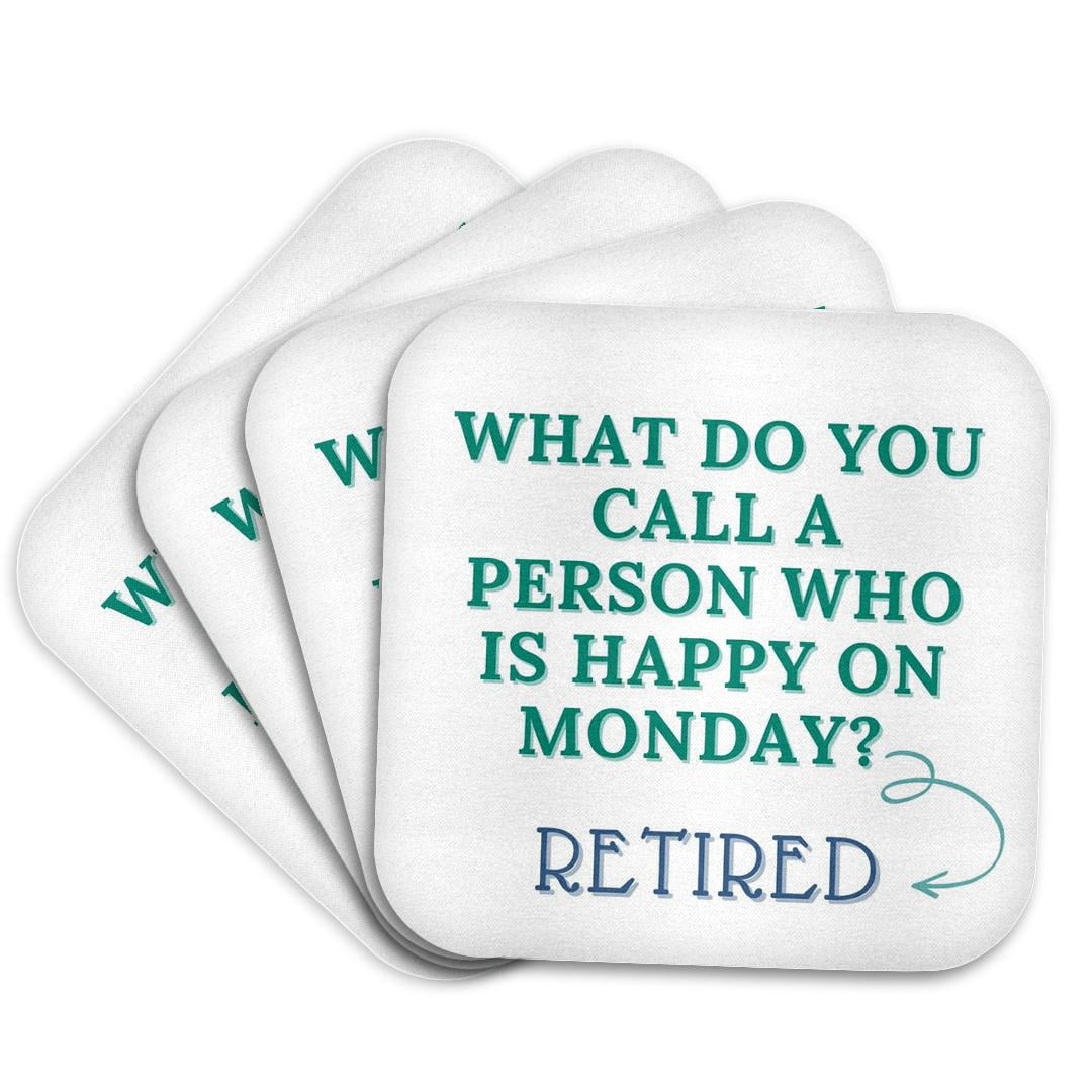 3drose, Simple but Funny Text About Retirement, Set of 4 Coasters ...