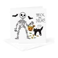 3drose, Skeleton and Cat Trick or Treat, 1 Greeting Card with Envelope ...