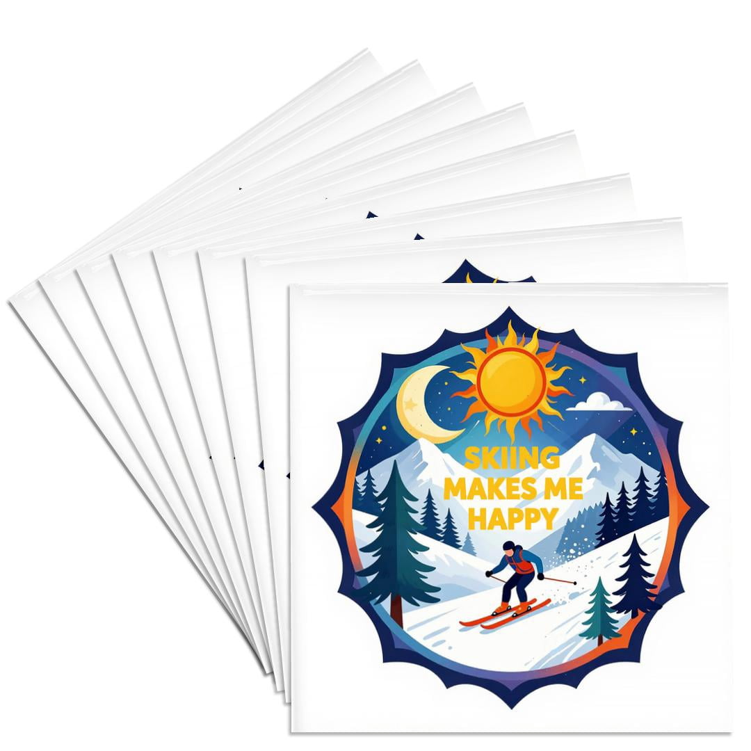 3drose, Skiing Makes Me Happy Winter Sport Mandala Art for a Man. Funny ...