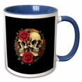 3drose, Skull Faces with Red Roses, 15oz Two-tone Blue Mug - Walmart.com