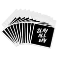3drose, Slay All Day. Bold White Brush Stroke Lettering on Black ...