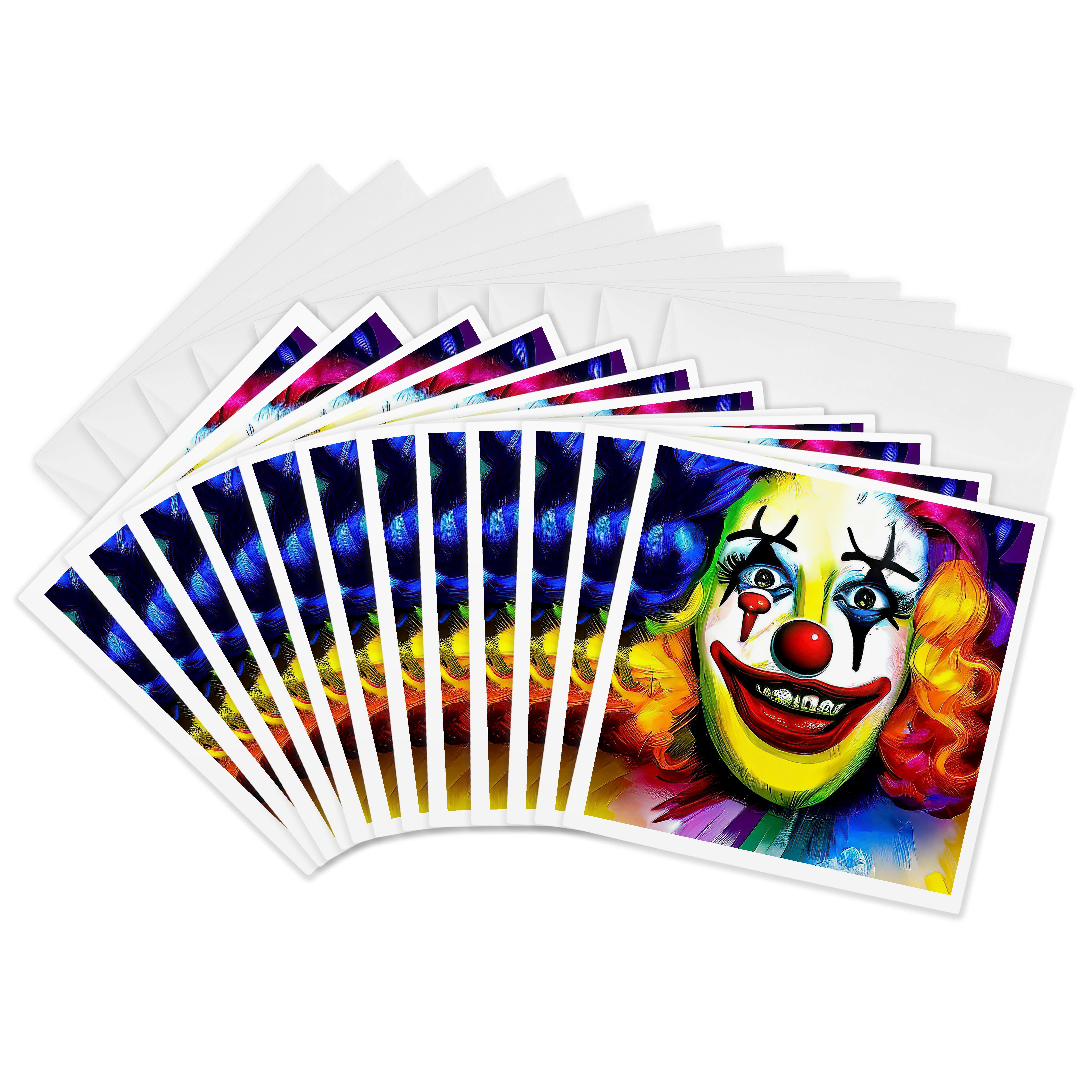3drose, Smiling Clown with Nose and Colorful Hair. His Eyes Are Wide ...